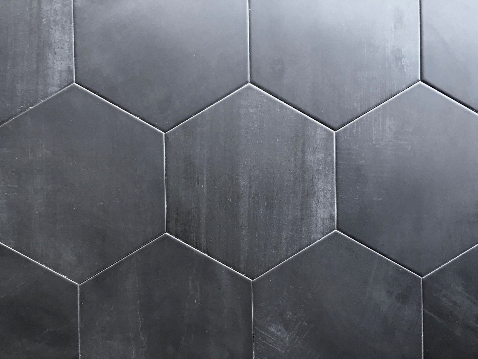 10.2 x11.4 Mama Mia Hexagon Graphite Porcelain Floor Tile (BOX OF 9 ...