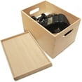 10.2”x7.3”x6.5” Lidded Storage Bins - Stackable Bamboo Box/Cube/Basket ...