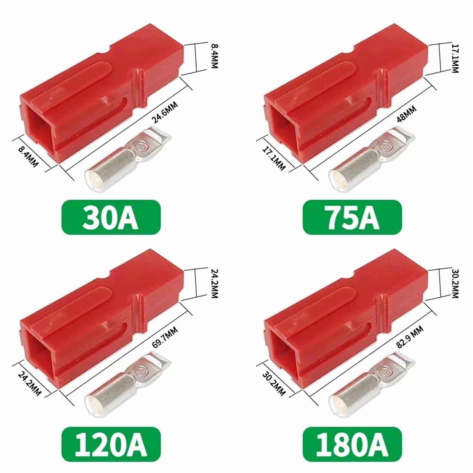 10/20/100 Pcs Anderson Type Single Pole Battery Connector, 30A 75A 120A ...