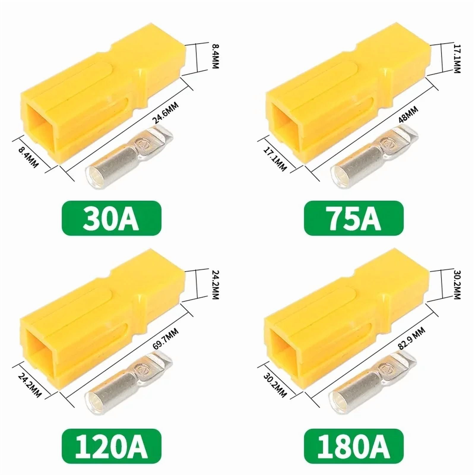 10/20/100 Pcs Anderson Type Single Pole Battery Connector, 30A 75A 120A ...