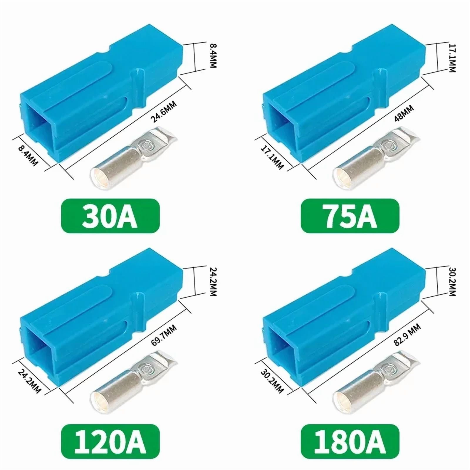 10/20/100 Pcs Anderson Type Single Pole Battery Connector, 30A 75A 120A ...