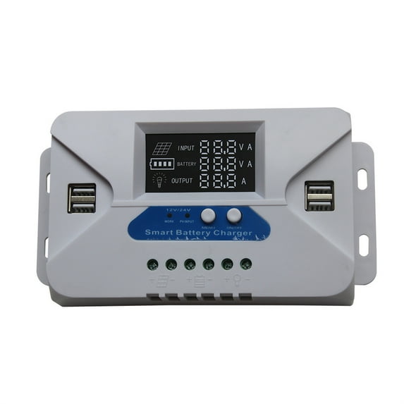 10/20/30/40/50/60A Solar Controller 4 USB Port Solar Panel Controller ...