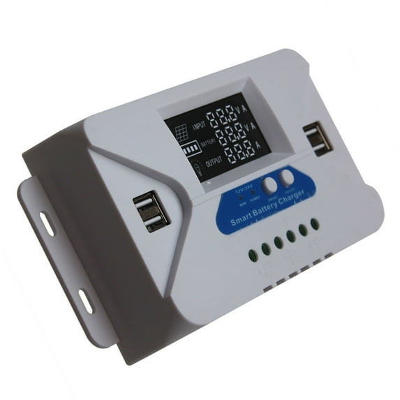 10/20/30/40/50/60A Solar Controller 4 USB Port Solar Panel Controller ...