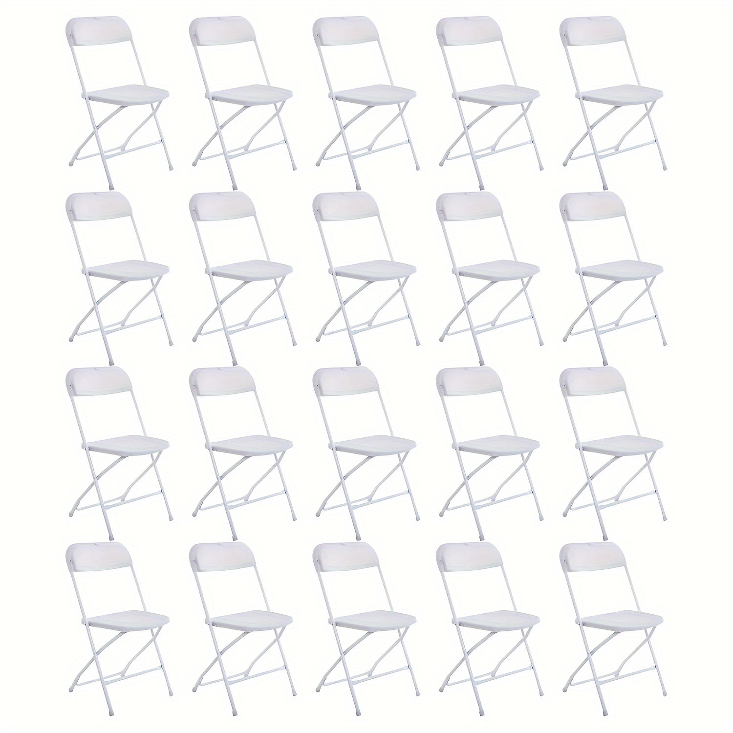 10/20/30/40/50pcs White Plastic Folding Chairs with Steel Frame ...