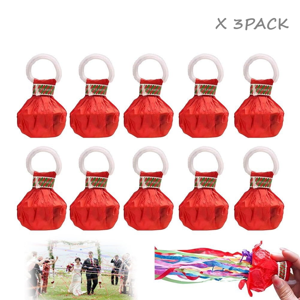 10/20/30 Pack Throw Streamers, Colorful Hand Throw Confetti Poppers, No ...