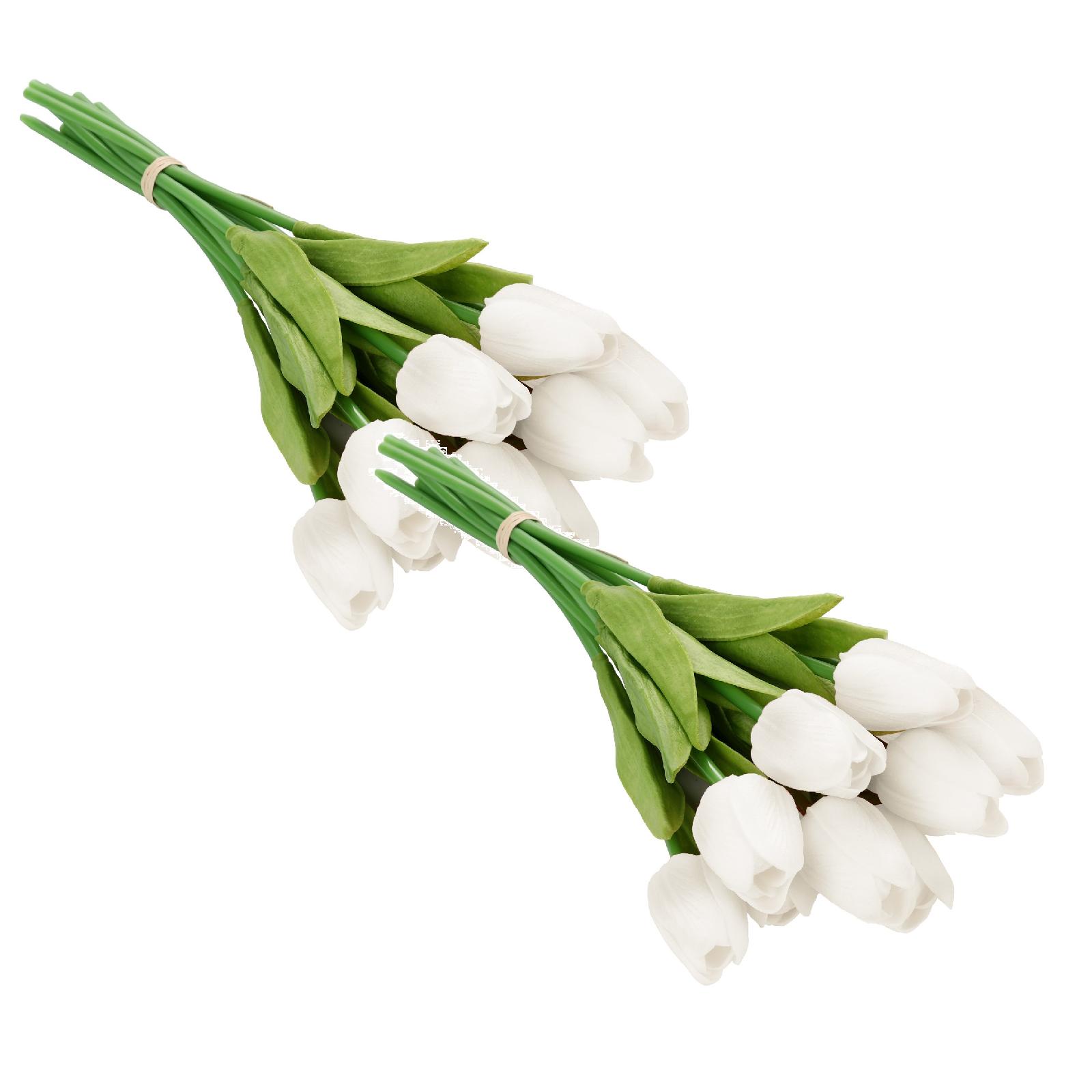 10/20/30PCS White Flowers PU Bouquet Flowers with Long Stem for Floral ...