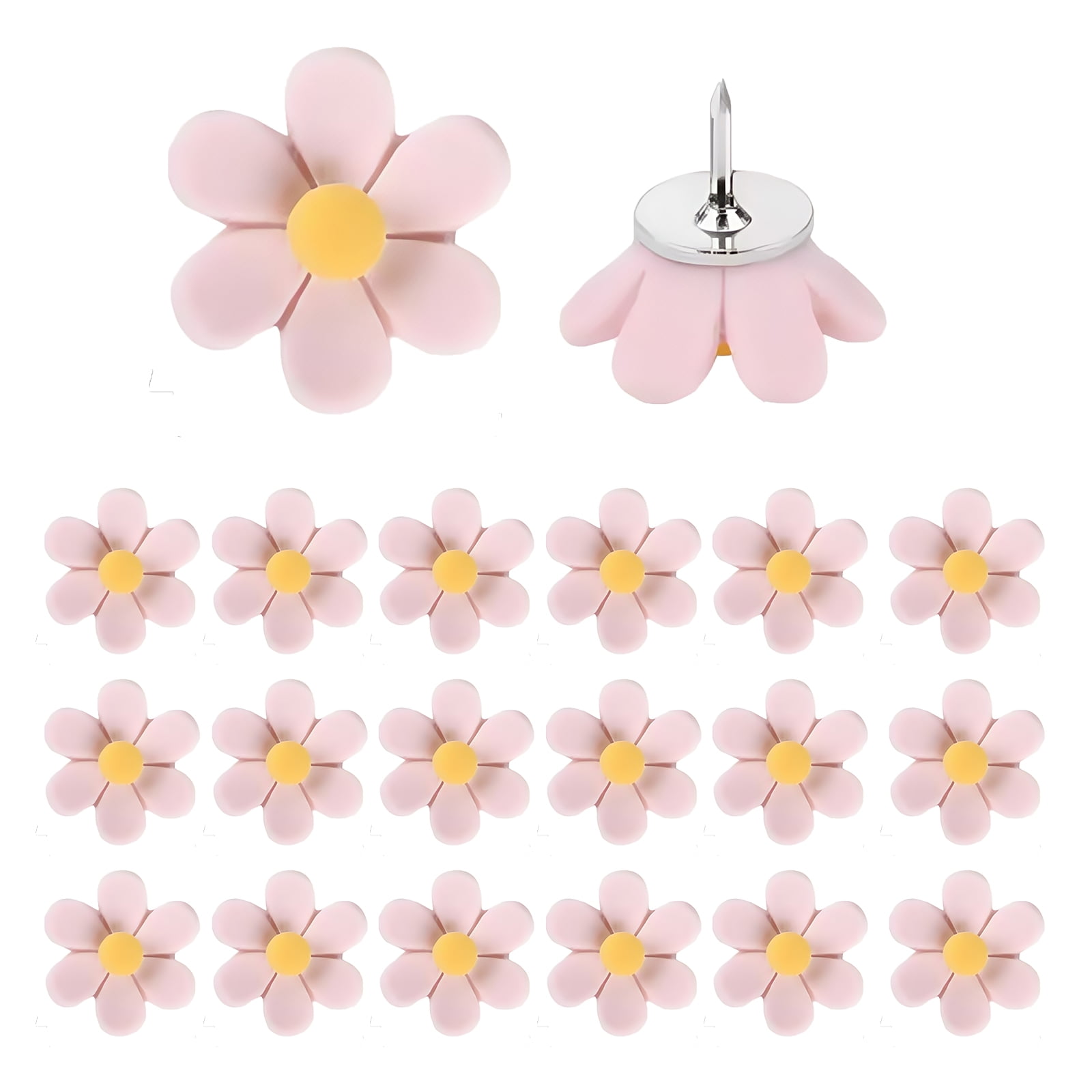 10/20/30Pcs Flower Head Push Pins Cork Notice Board Thumb Tacks for ...