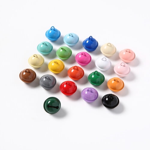 10/20/50/100PCS 22MM Cute Bell Keychain Colorful Bead Key Rings Pendant ...