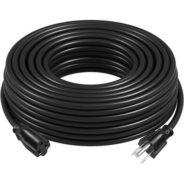 10/20/50 Ft Outdoor Extension Cords - 16/3 Heavy Duty Black Extension ...