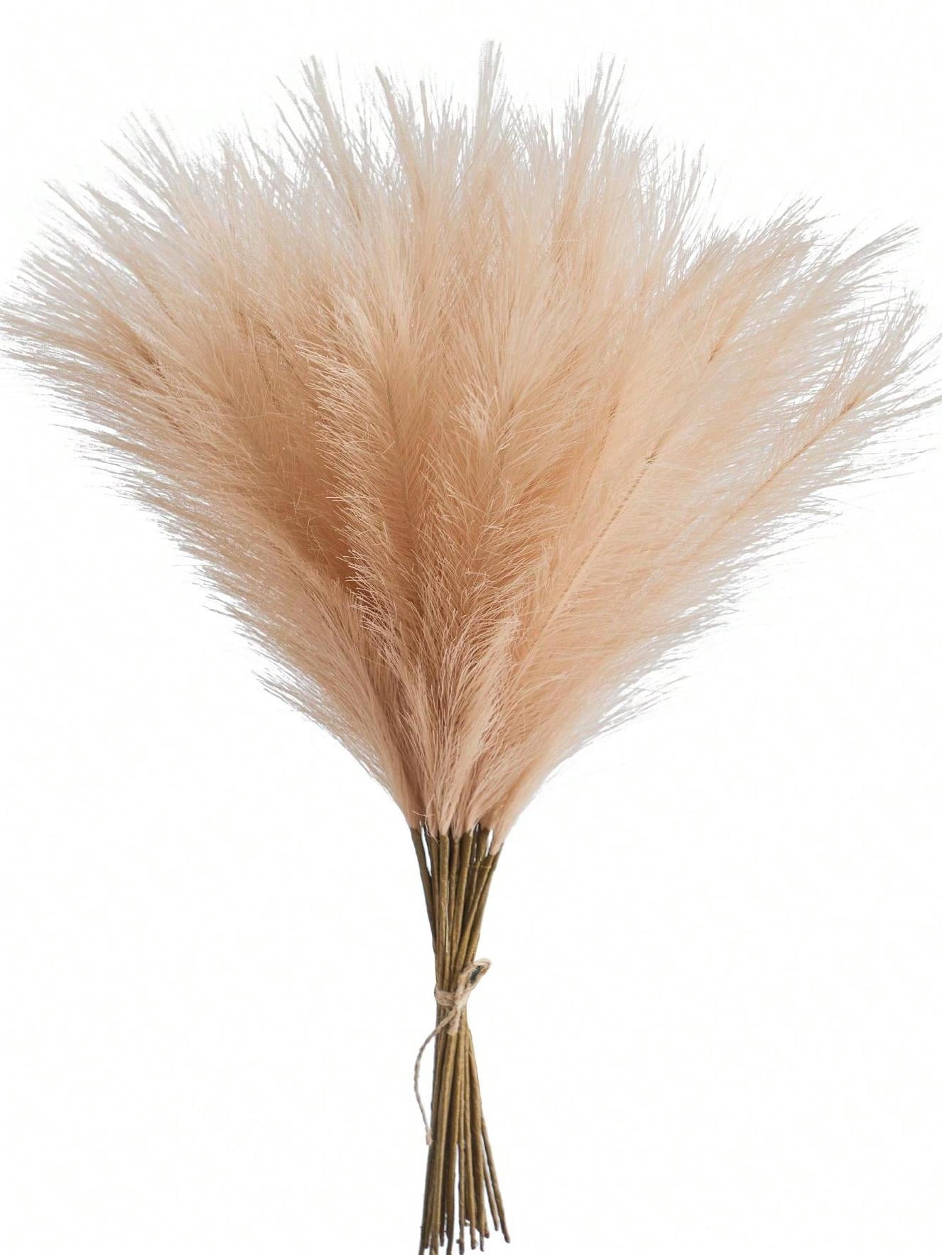 10/20/50 pcs Champagne Faux Pampas Grass Artificial Reeds Large Fluffy ...