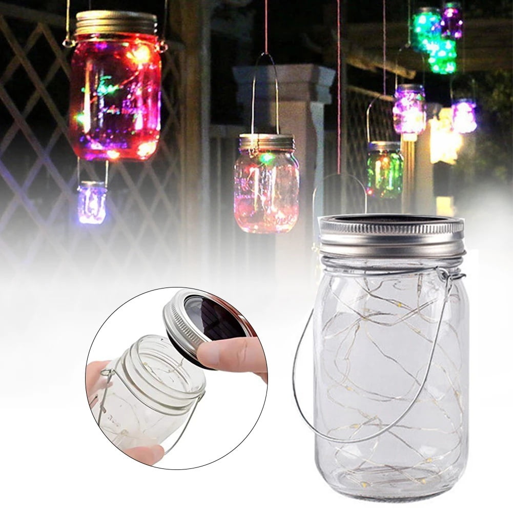 10/20 LEDs Solar Fairy Light with Mason Jar Lid for Christmas Lights ...