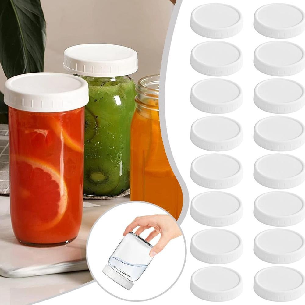 10/20 Pack Leak-Proof Wide Mouth Mason Jar Lids, Reusable Plastic ...