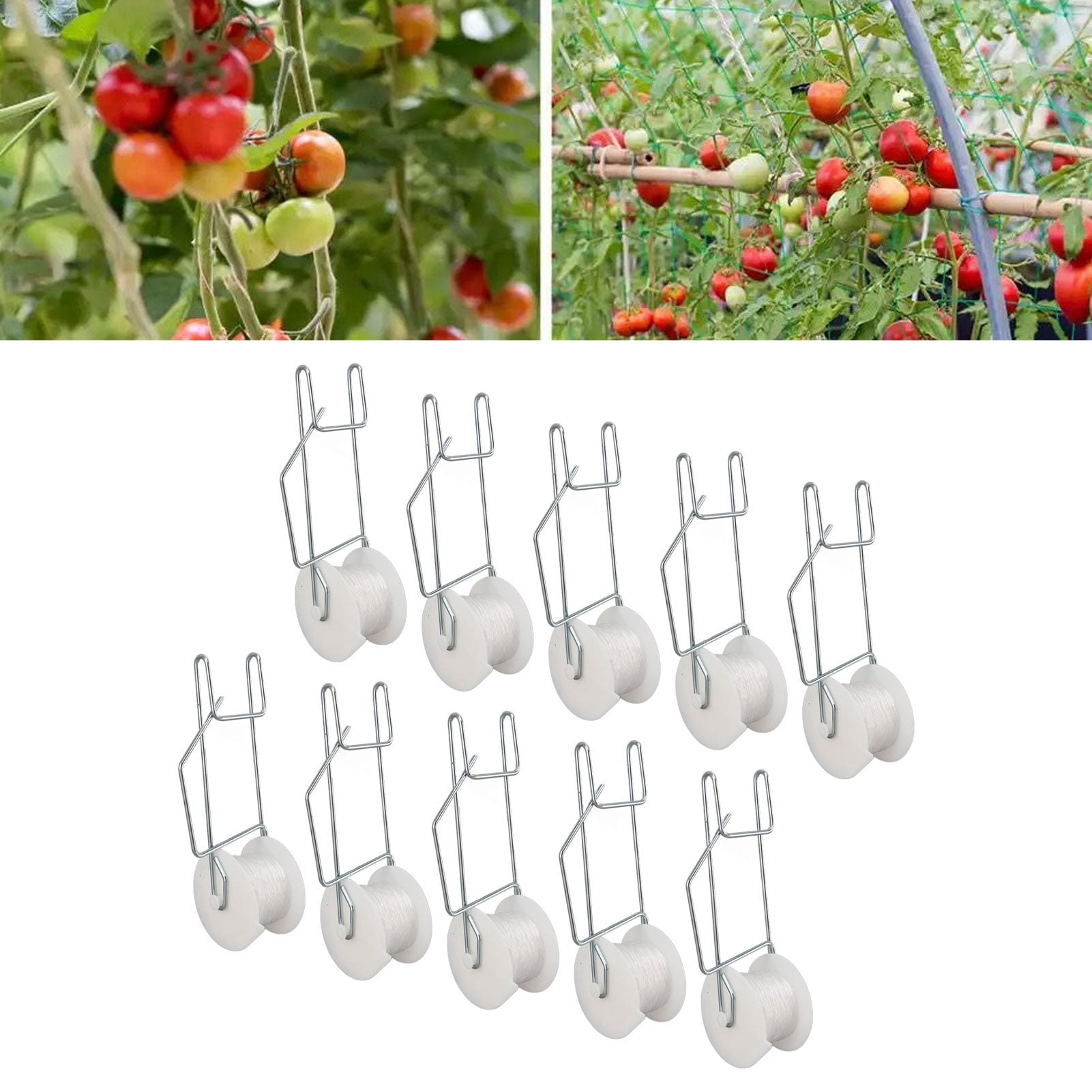 10/20 Pack Tomato Trellis Roller Hooks with 15M Twine for Tomato,Plant ...
