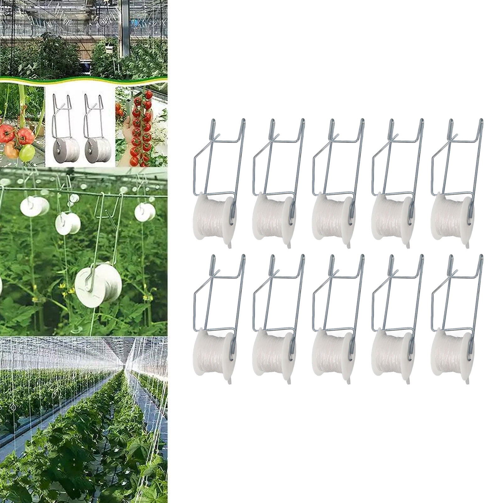 10/20 Pack Tomato Trellis Roller Hooks with 15M Twine for Tomato,Plant ...