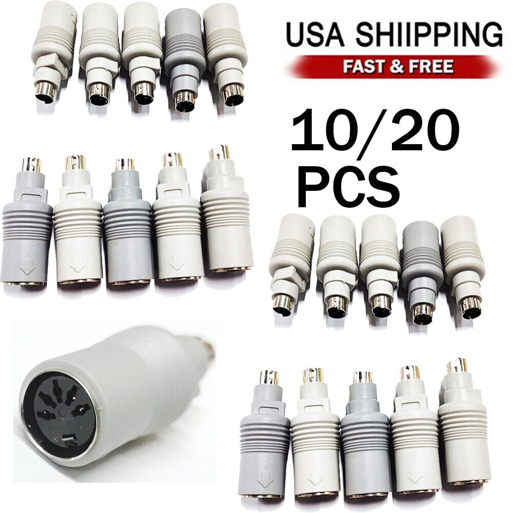 10/20PCS AT to PS/2 Keyboard Adapter AT Din 5-pin Female PS2 Mini-Din 6 ...