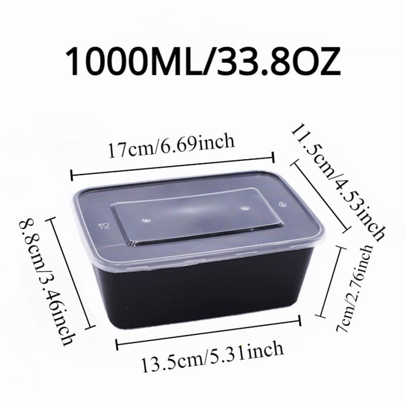 10/20PCS Black Food Box Fruit Salad Food Box Kitchen Meal Prep Takeout ...