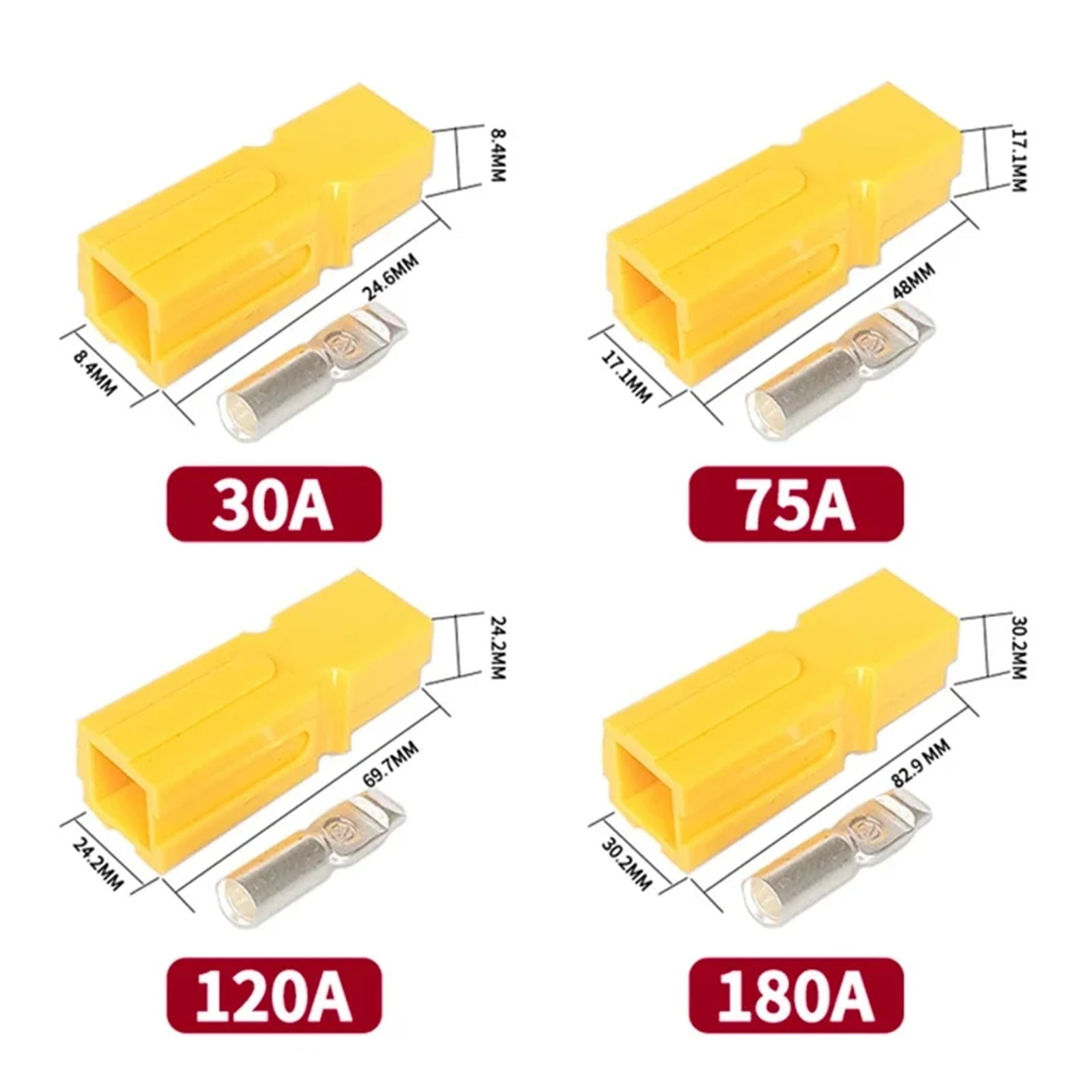10/20Pcs 30A/75A/120A/180A 600V Power Connector Terminals For Anderson ...