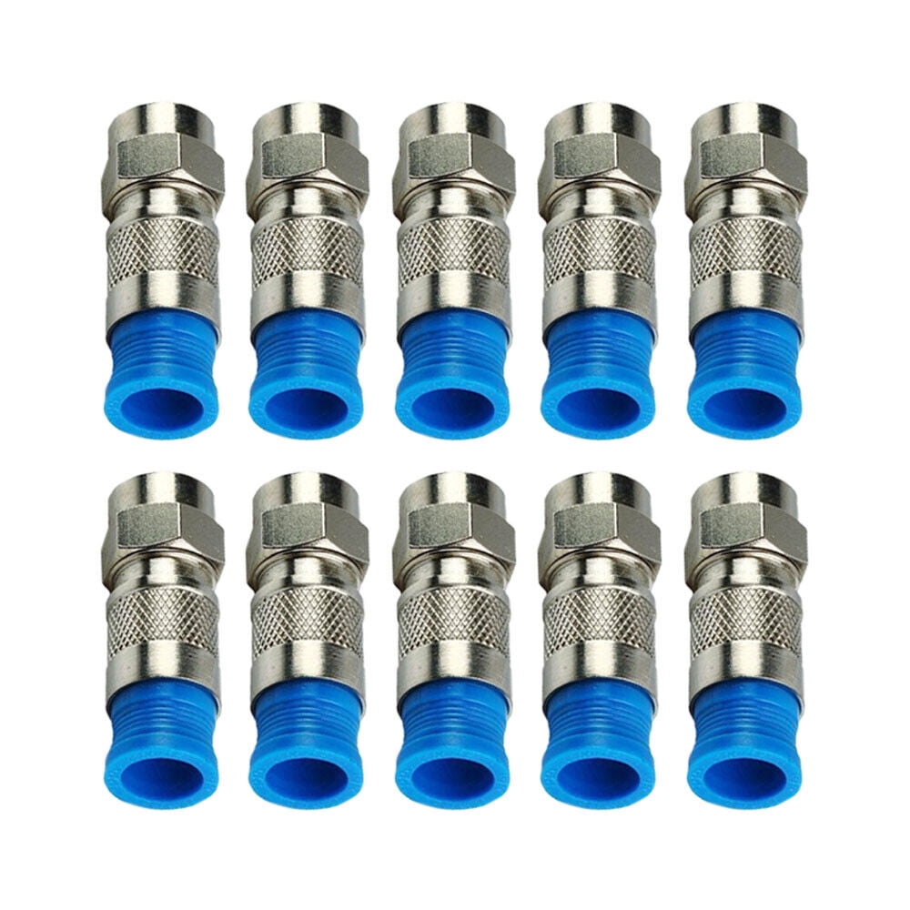 10/20Pcs - F-Type Compression Connector Male Plug RG6 Quad Shield Coax ...