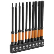 TSV Allen Wrench Drill Bits Set, Magnetic S2 Alloy Steel Hex Bits, 1/4" Hex-Shank, Metric & SAE ...