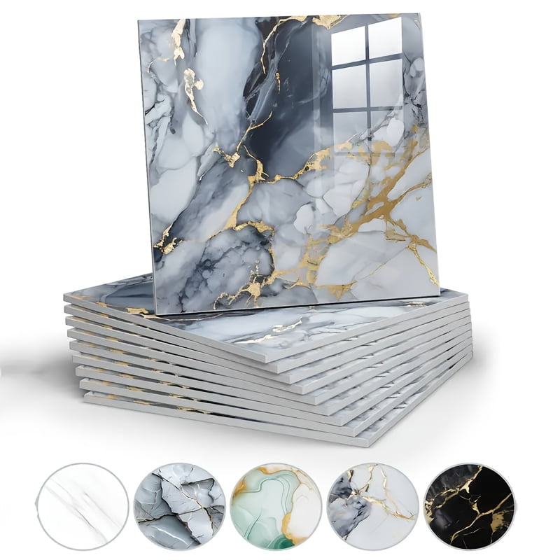 10/20Pcs Luxury Star River Marble Wall Stickers, 11.8×11.8 Inch ...