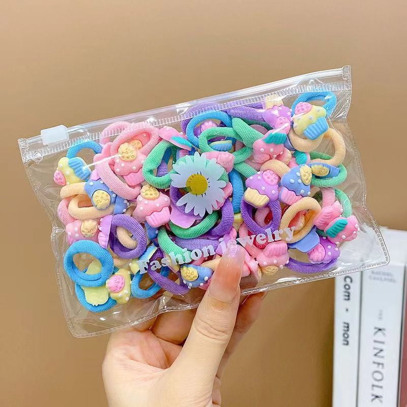 10/20Pcs/Set Cute Cartoon Rubber Elastic Hair Bands Girls Not Hurt Hair ...