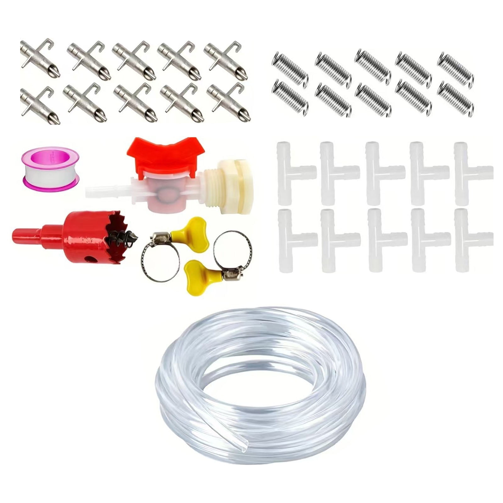 10/20Pieces Automatic Water Dispenser Set For Rabbits Poultry With ...