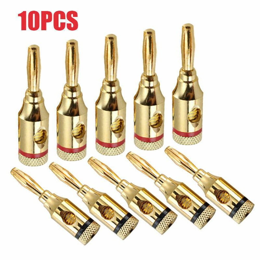 10/20X 4Mm Banana Plugs Gold Plated Musical Audio Speaker Cable Wire ...