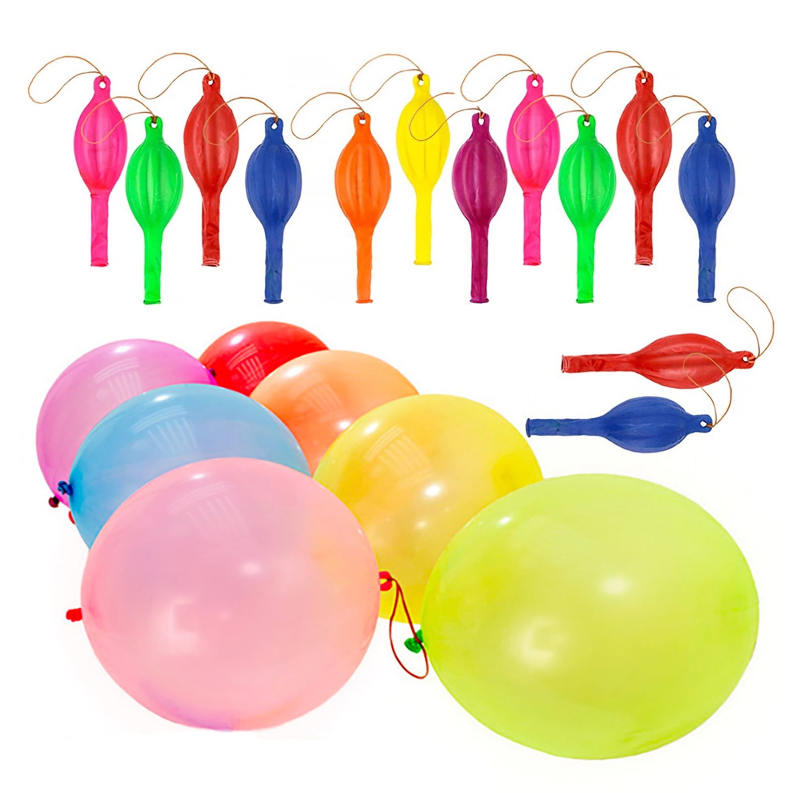 10/20pcs Balloon with Rubber Bands Handle Punching Balloon Birthday ...