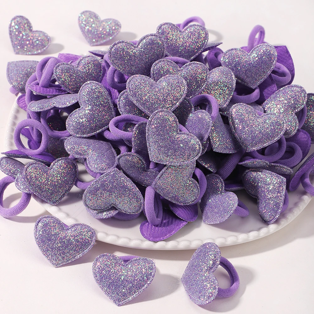 10/20pcs Girls Pink Heart Star Children Hair Loop No Harm Hair Cartoon ...