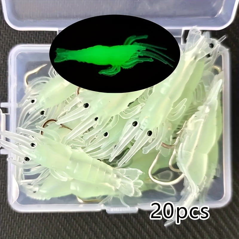 10/20pcs Realistic Shrimp Bait With Hook, Artificial Soft Lure, Outdoor ...