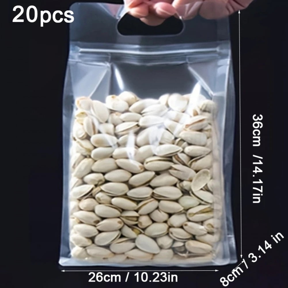 10/20pcs/Set Clear Plastic Zip Lock Handle Bag Food Nuts Candy Snack ...