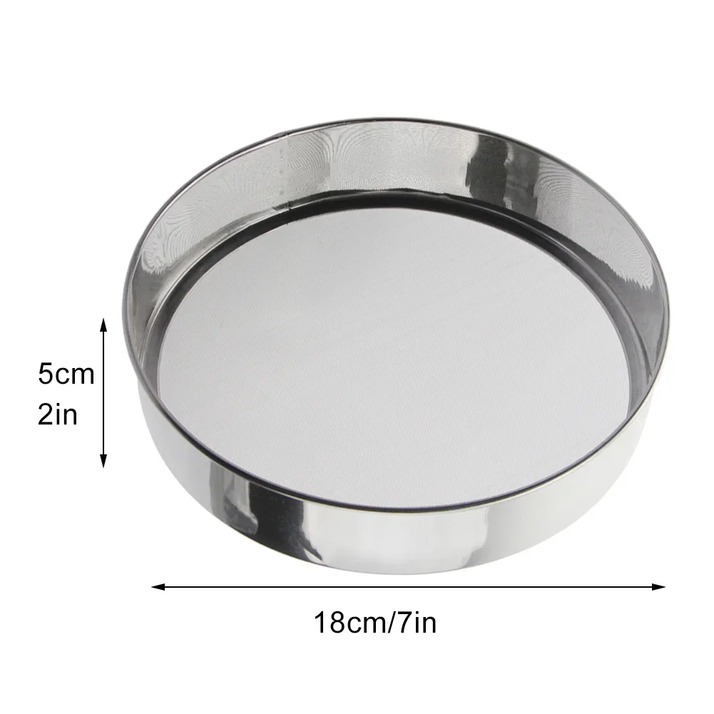 10-21cm Stainless Steel Flour Sieve Round Flour Sieve Strainer With 40 ...
