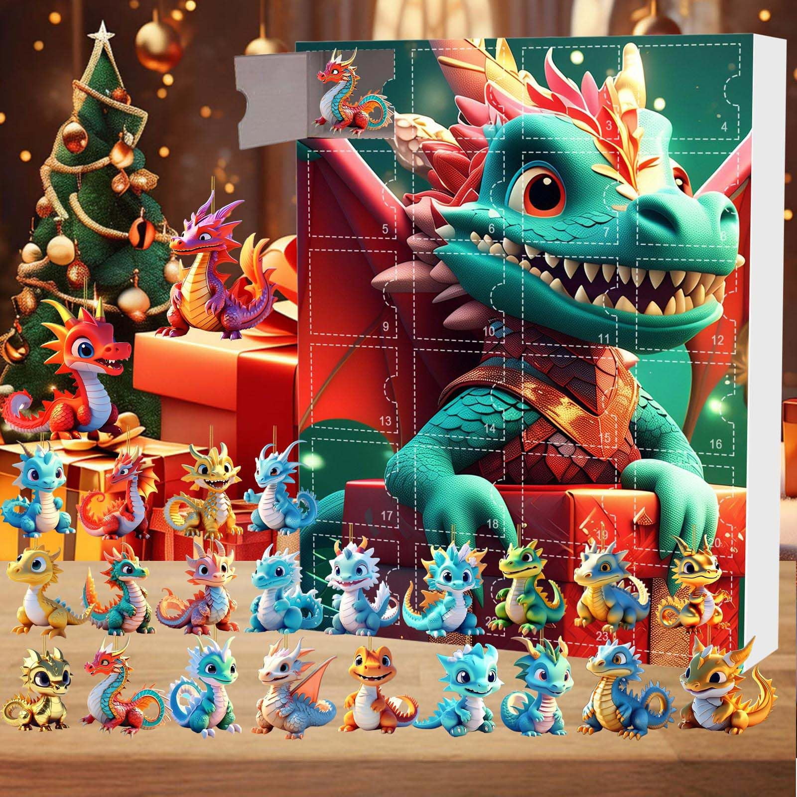 10.23" 2025 Advent Countdown Calendar Dragon, Christmas Vacation Advent ...
