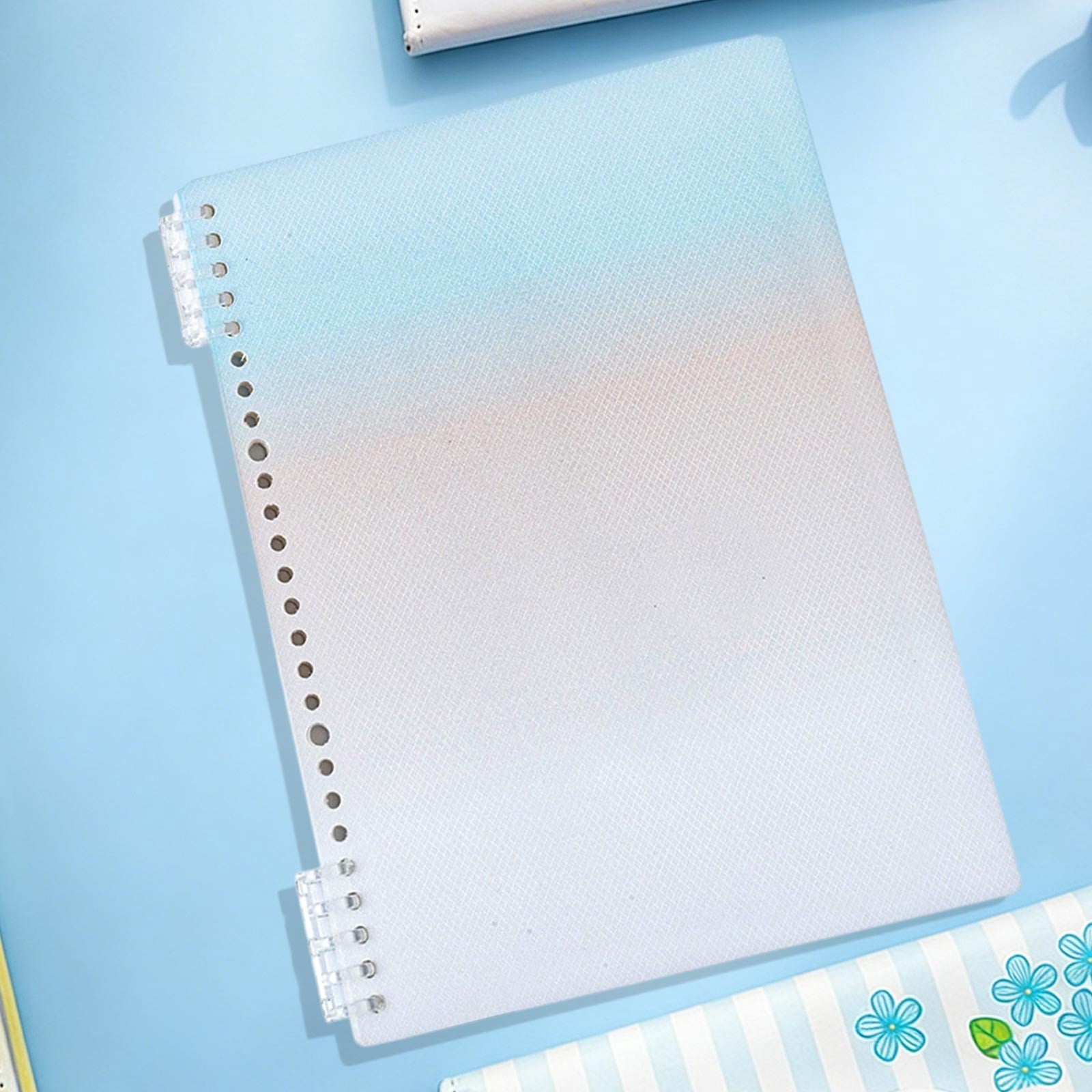 10.24×7.24 Inch B5 Gradient Loose Leaf Notebook, Removable Plastic Ring ...