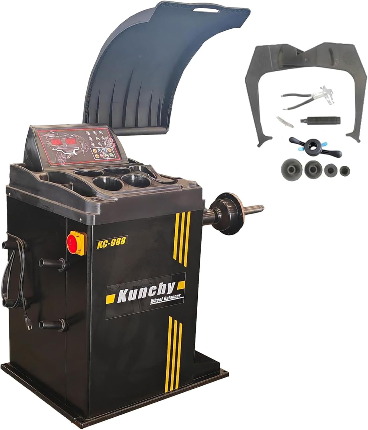 10"-24" Automatic Laser Wheel Balancers Wheel Balancing with Hood and ...