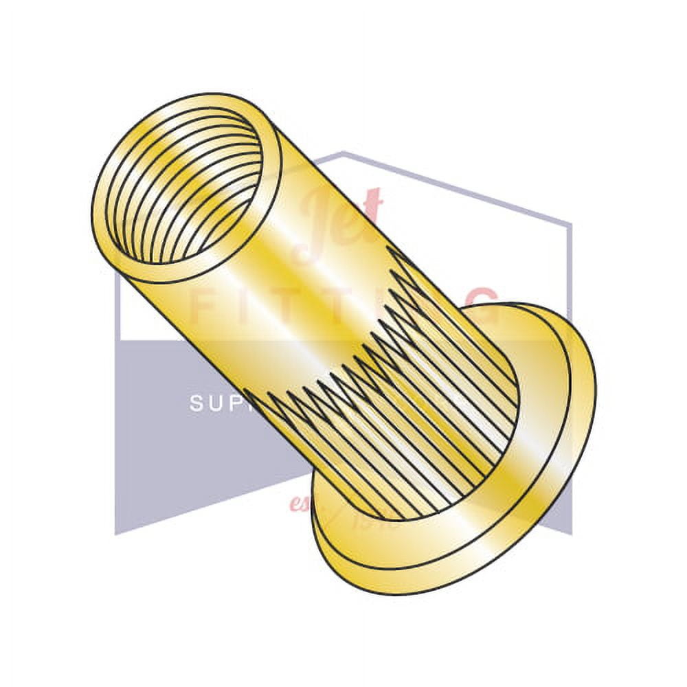 10-24 Large Flange Blind Threaded Inserts | Flat Head RIBBED | Open End ...