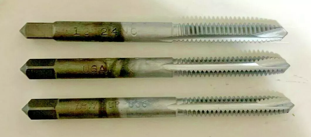 10-24 Nc 3B 2F Spiral Point Plug Tap Gun Tap Hss Chrome Gtd (Qty: 3 ...