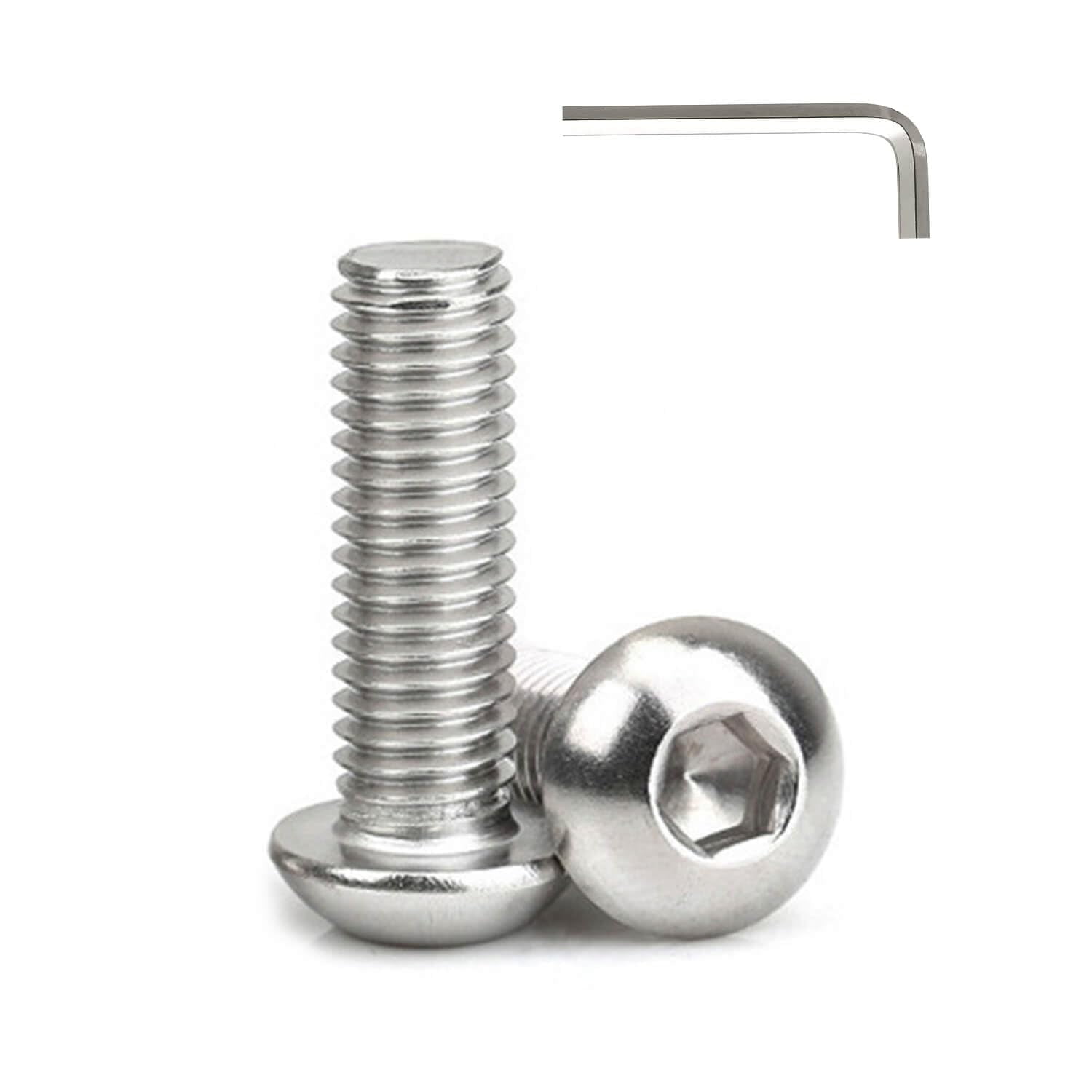 #10-24 x 1-1/4" (50 Pcs) Pan Head Hex Socket Cap Screws Bolts, 304 ...