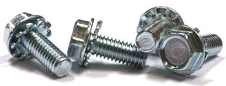 10-24 x 1/2" SEMS Screws / External Tooth Washer / Unslotted / Hex ...