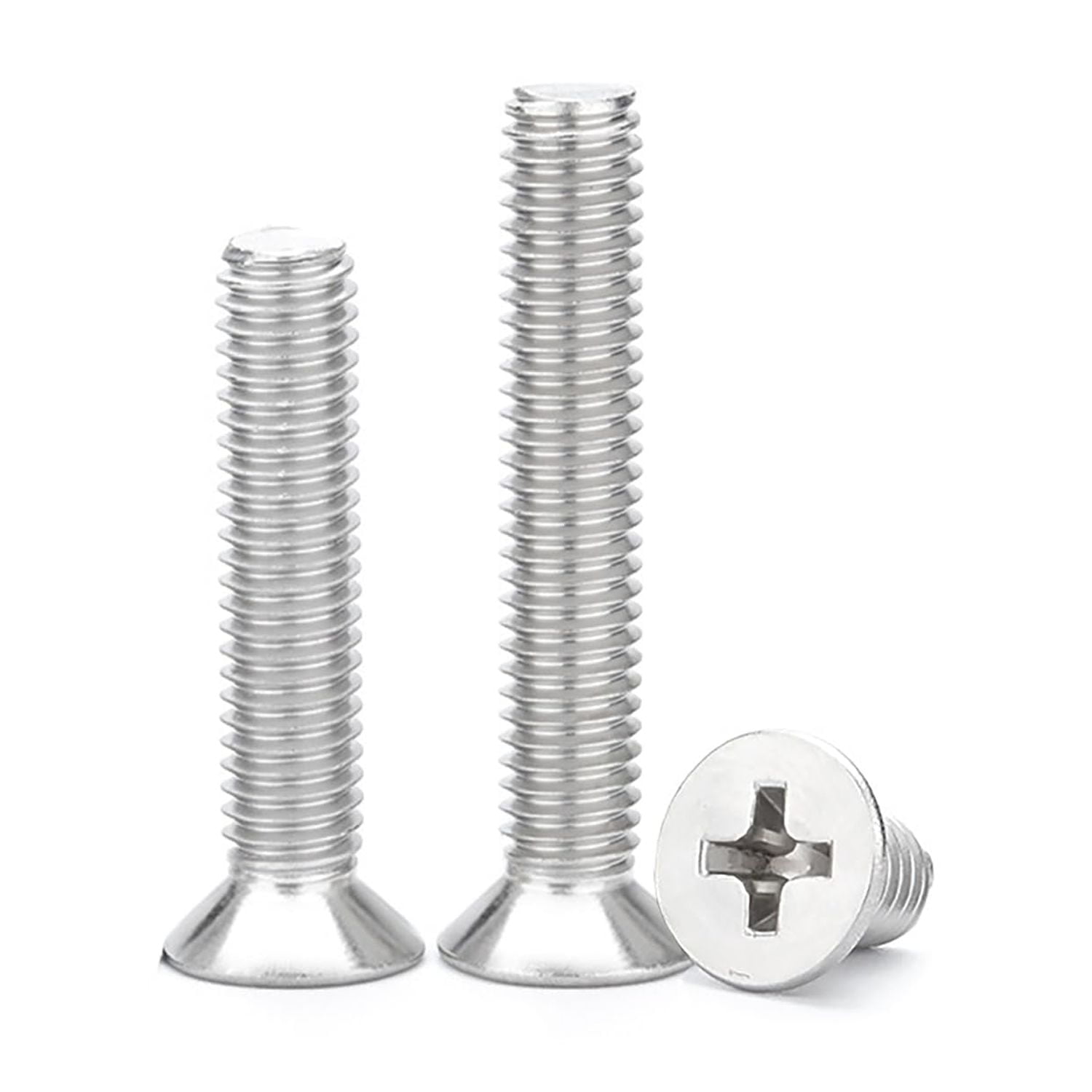 #10-24 x 5/8'' (50Pack) Flat Head Machine Screw, Phillips Drive, 304 ...