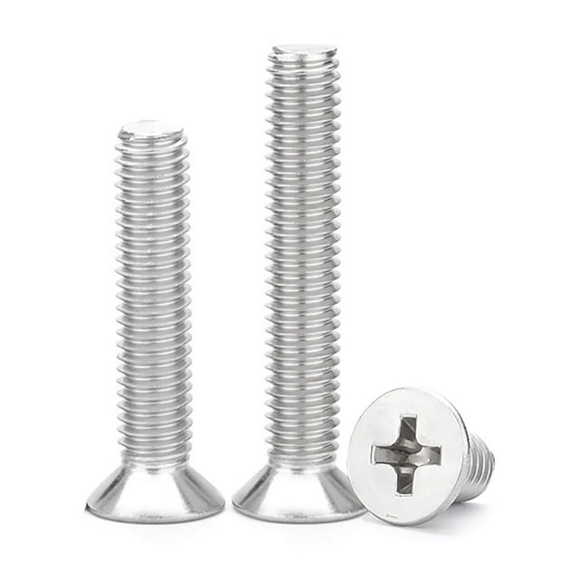 #10-24 x 5/8'' (50Pack) Flat Head Machine Screw, Phillips Drive, 304 ...