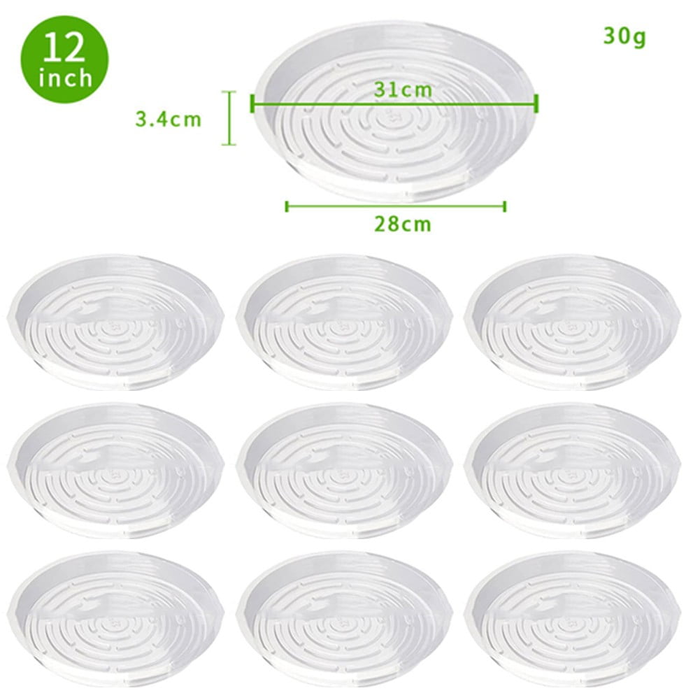 10/24pcs 6/8/10/12 Inch Clear Plastic Plant Saucers Flower Pot Drip ...