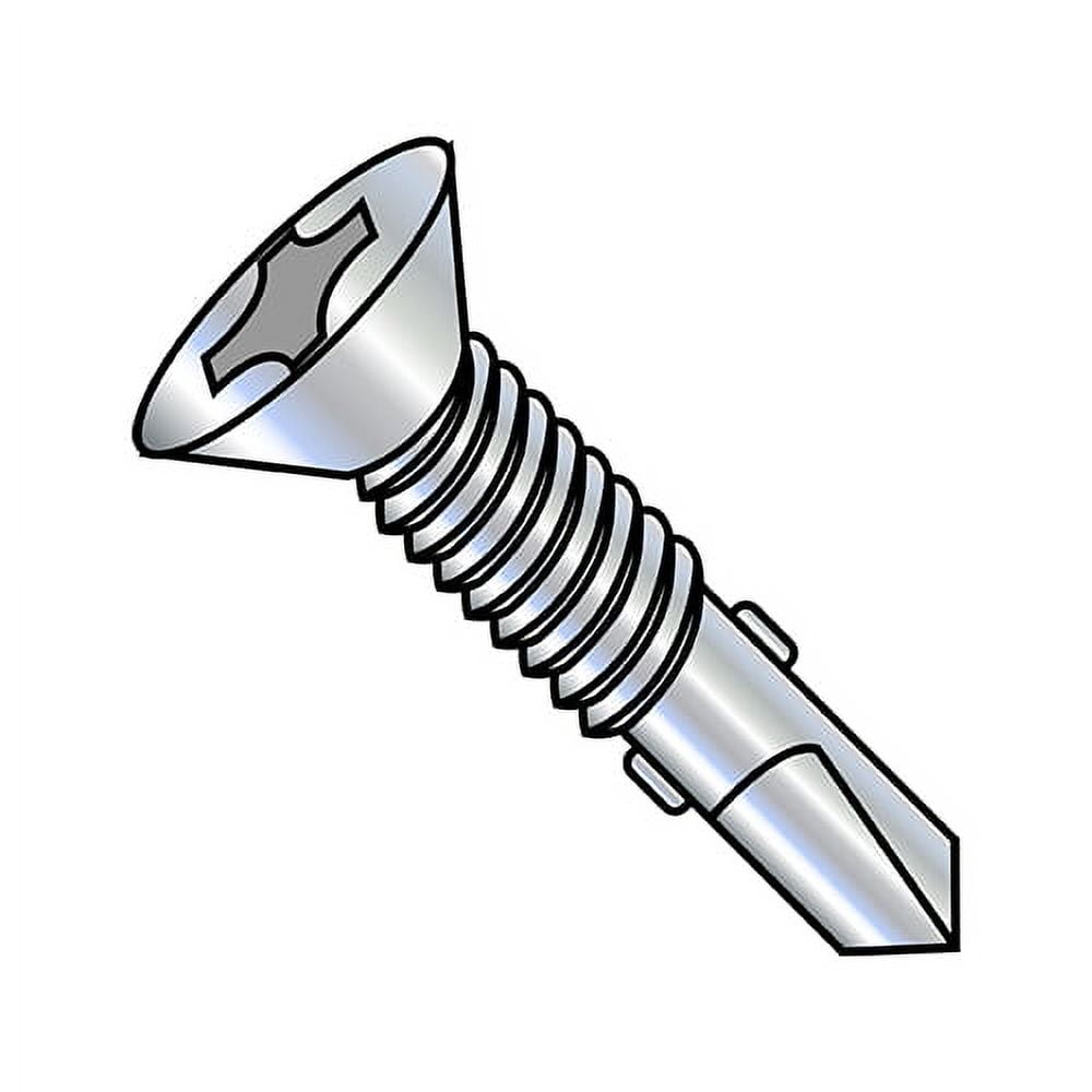 10-24X3 1/2 Phillips Flat Self Drill Screw #4 Point with Wings Full ... 10-24X3 1/2 Phillips Flat Self Drill Screw #4 Point with Wings Full ...