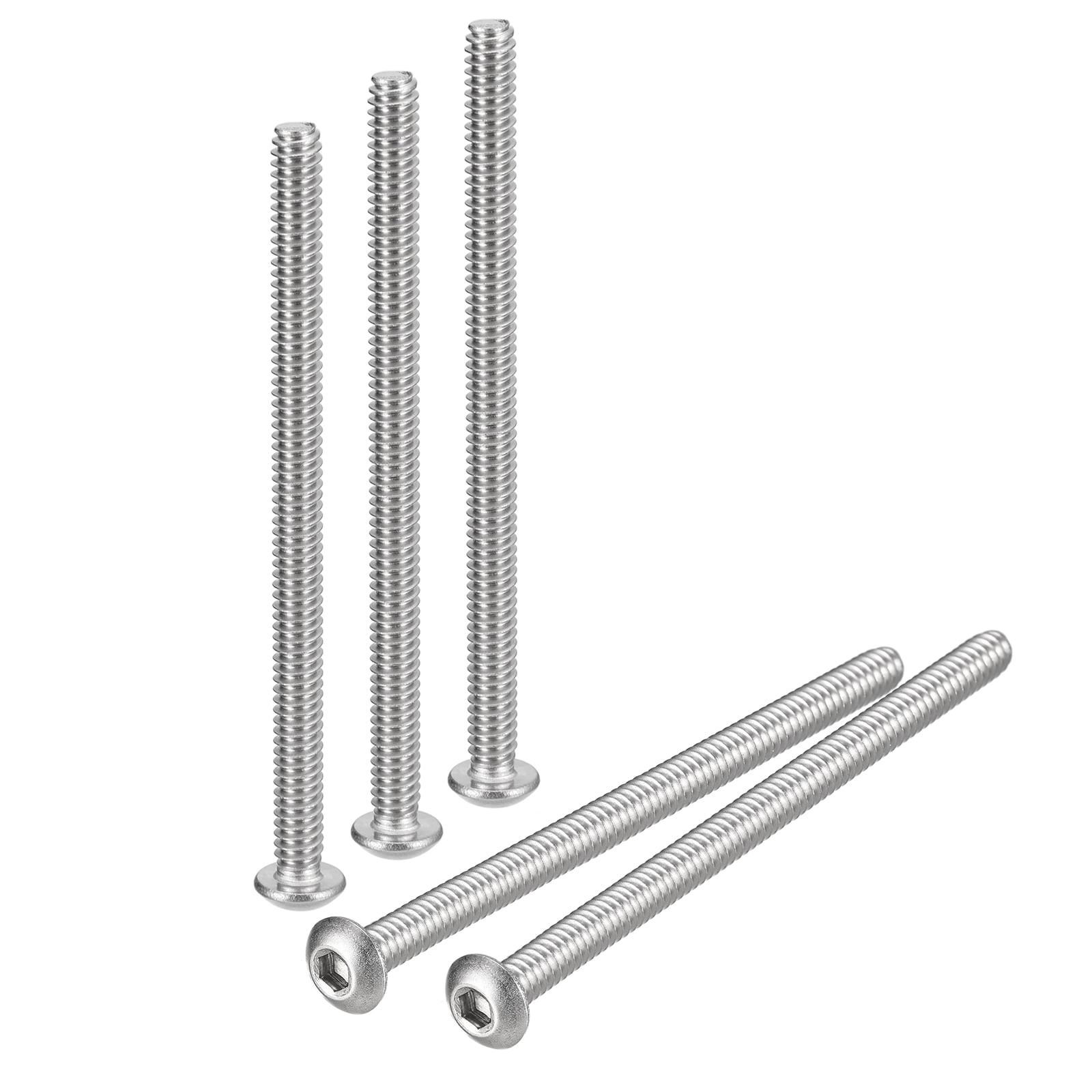 Uxcell #10-24x4 Inch Button Head Socket Cap Screws, 304 Stainless Steel ...