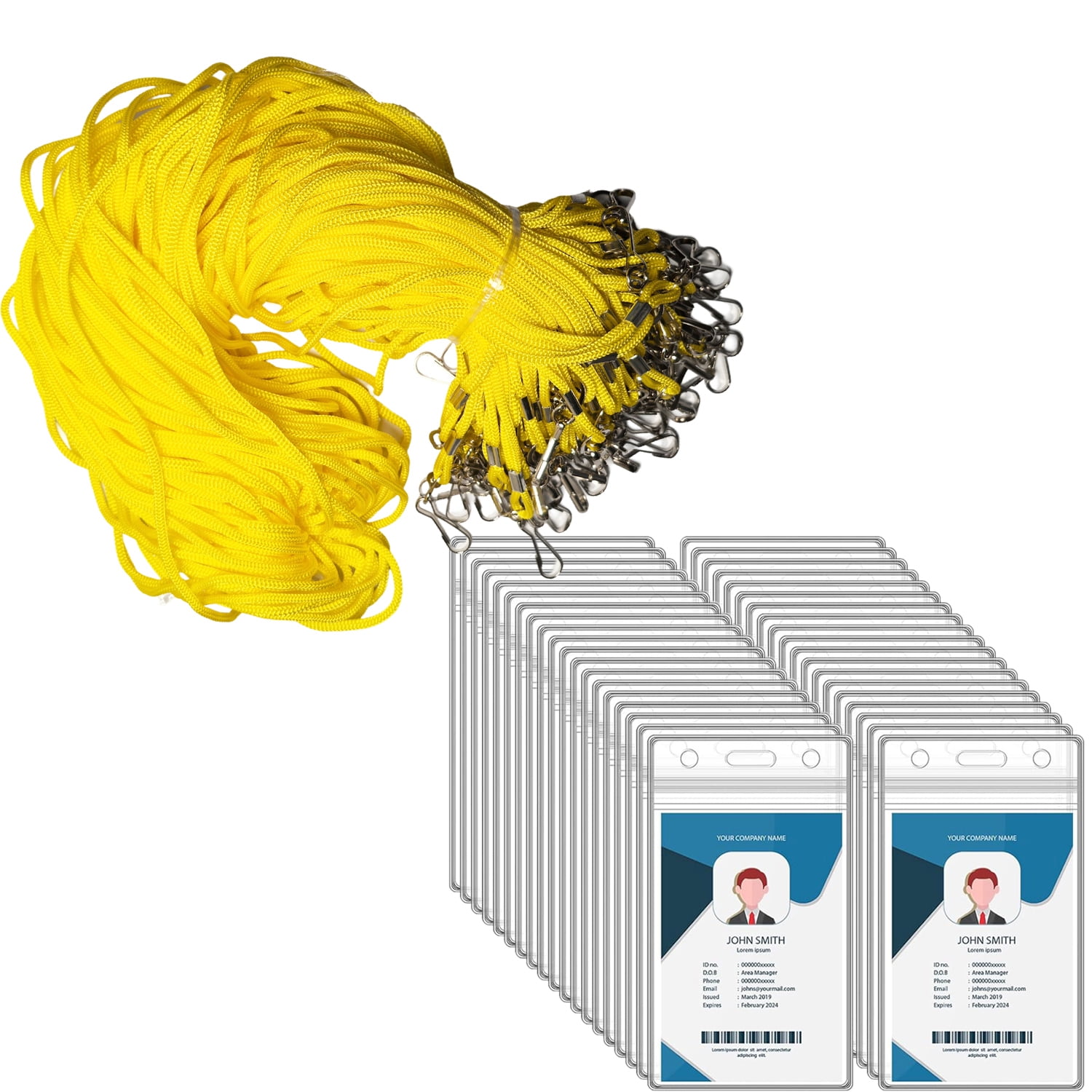 10/25/50/100/150pcs Lanyards, ID Badges Name Tag Bulk Neck Holder Reel ...