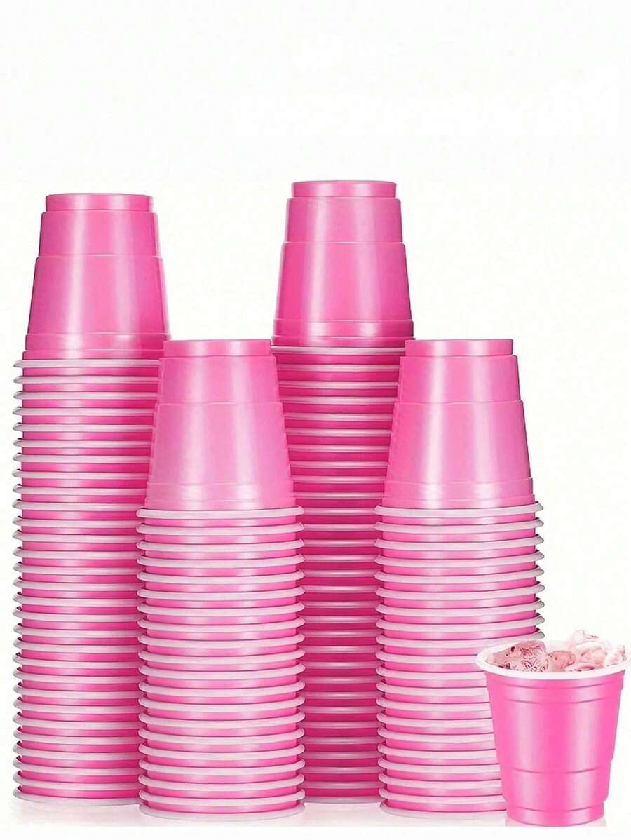 10/25/50/100pcs 2oz Reusable Plastic Shot Glasses, Black Disposable ...
