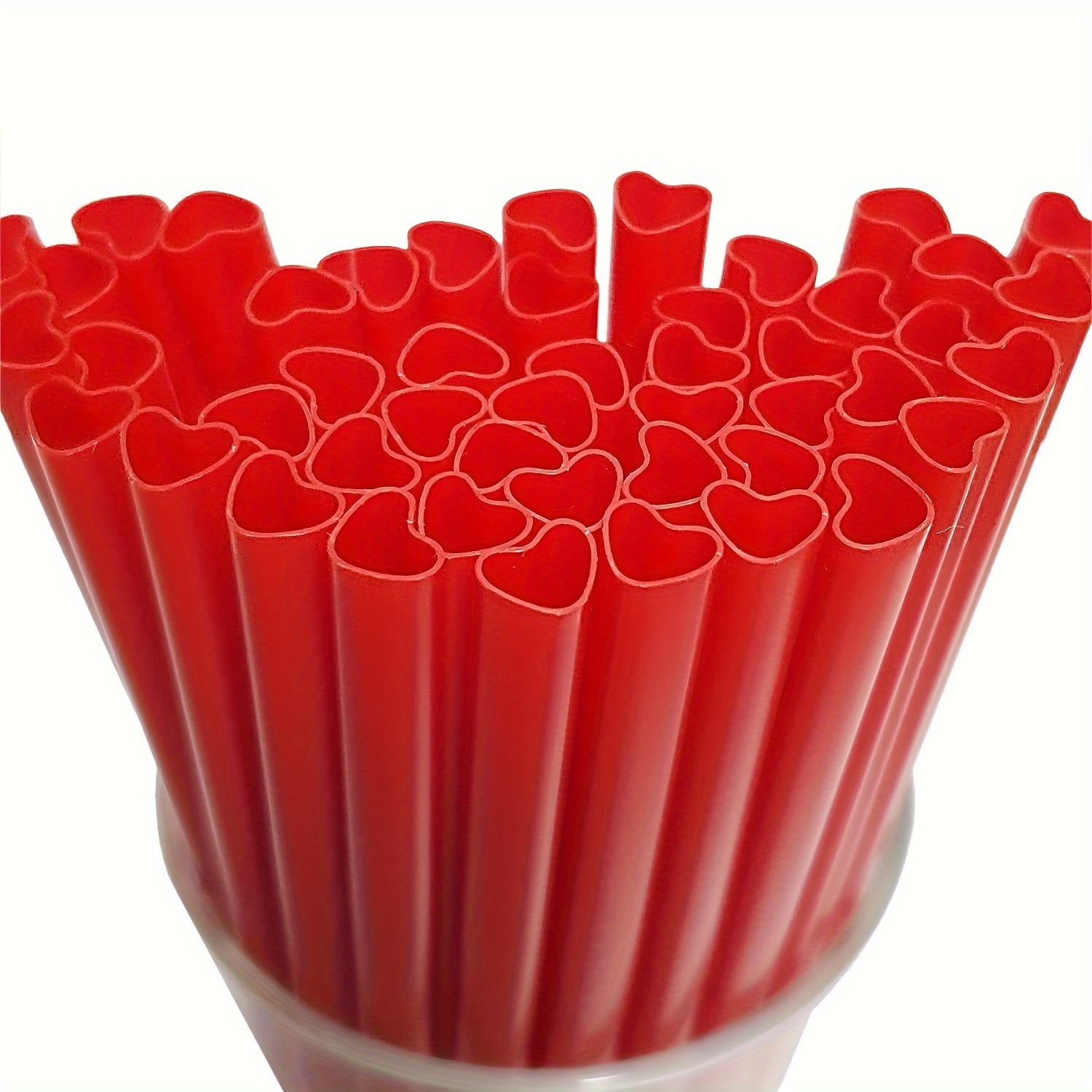 10/25/50pcs Straw, Heart Shaped Straw, Reusable Straw For Milk Water ...
