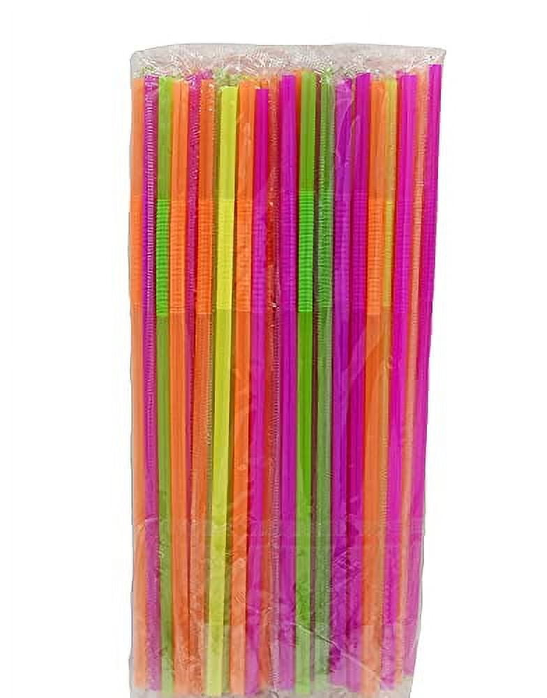 10.25 Inch Neon Wrapped Flexible Straw. Jumbo Straw Pack of 300 Count ...
