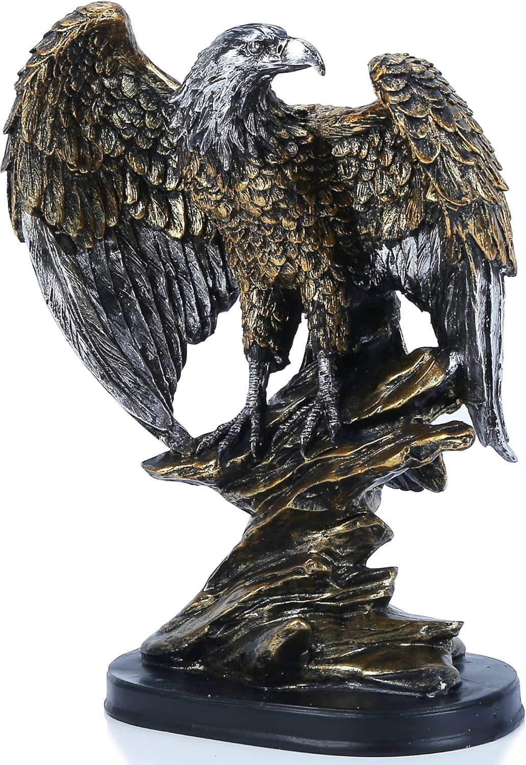 10.25" Tall Patriotic Eagle On Rocks Statue Wild Bird Eagle Decorative ...