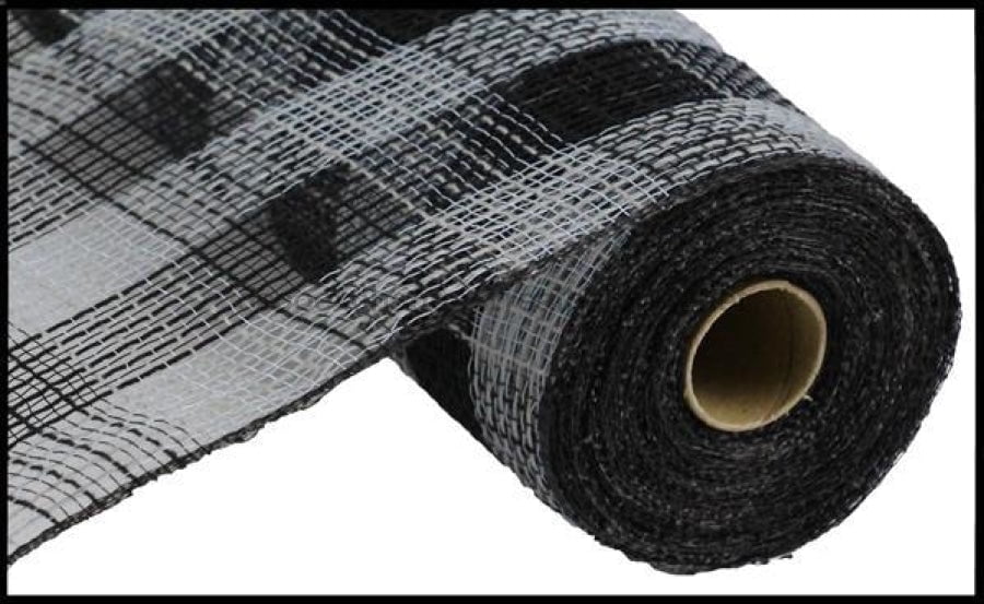 10.25"X10Yd Faux Jute/Pp Small Check Grey/Black RY8320B1 - Walmart.com